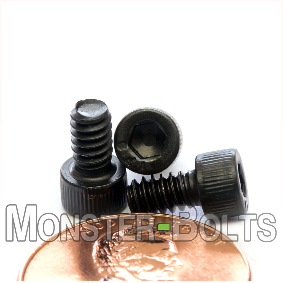 #6-32 Socket Head Cap Screws, Alloy Steel w/ Black Oxide, US SAE Coarse ...