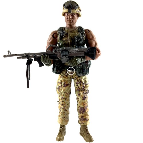 1:18 Blue Box Toys BBi Elite Force Iraq USMC US Marine Corps SAW Gunner ...