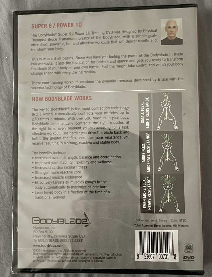 Bodyblade Super 6 / Power 10 DVD Bruce Hymanson Exercise Workout ...