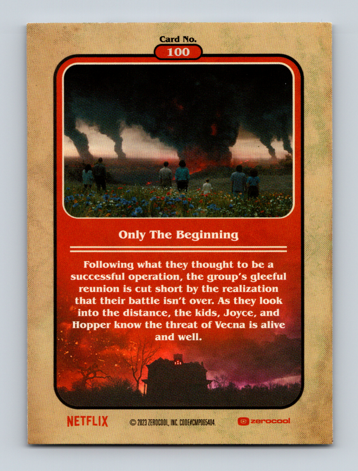 2023 Zerocool Stranger Things Season 4 Card No. 100 | eBay