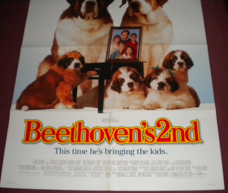 Beethoven's 2nd Movie Poster 27x40 S/S Folded Charles Grodin Bonnie ...