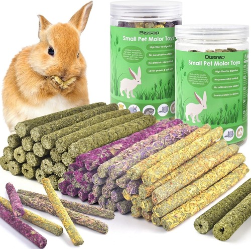 76Pcs Rabbit Chew Sticks, Mixed Natural Timothy Hay Flower Rose ...