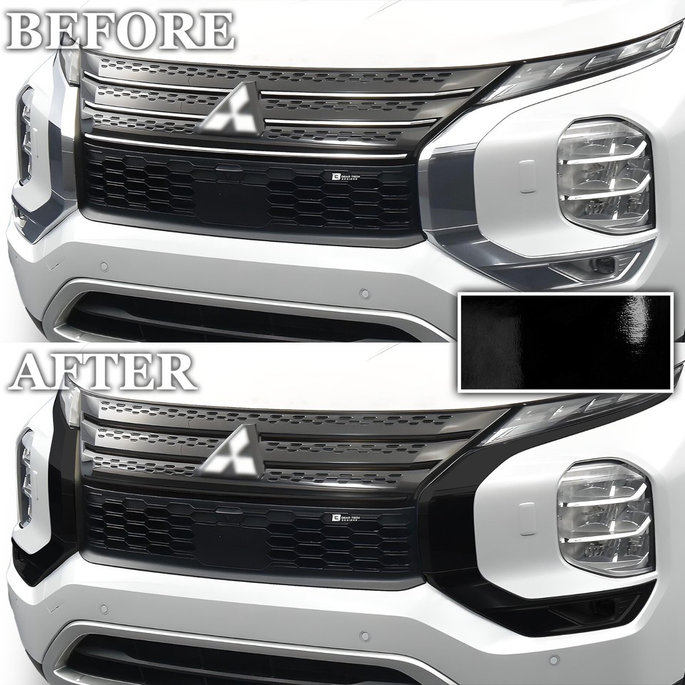 Fits Mitsubishi Outlander Middle Grille Chrome Delete Decal Blackout ...