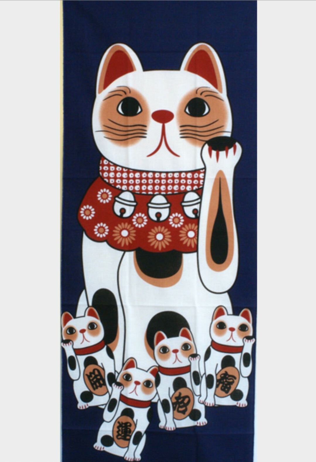 Tenugui Japanese Cotton Hand Towel Headband bandana Maneki Neko Family ...