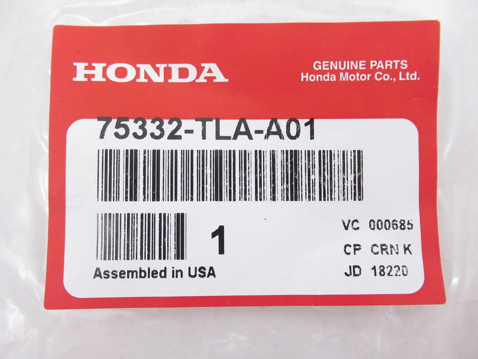 Genuine OEM Honda 75332-TLA-A01 Driver Front Lower Door Molding Trim ...