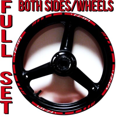 REFLECTIVE RED WHITE GP RIM STRIPES WHEEL DECALS TAPE STICKERS for ...