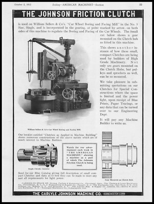 1912 Carlyle Johnson Machine Co. Friction Clutch Manchester Connecticut ...