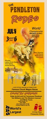 Pendleton Rodeo Poster 20 x 50 Cowboys Bulls Broncs Roping Steers ...
