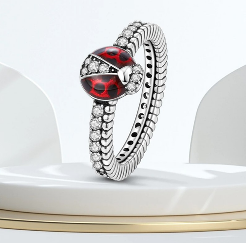 Quality Sterling Silver Plated Cartoon Ladybug Zirconia Ring | eBay