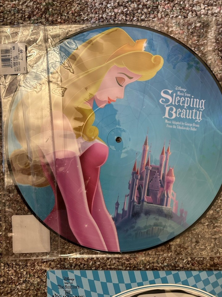 LOT OF 8 DISNEY PICTURE DISC SOUNDTRACK Vinyl LPs Aladdin Cinderella ...