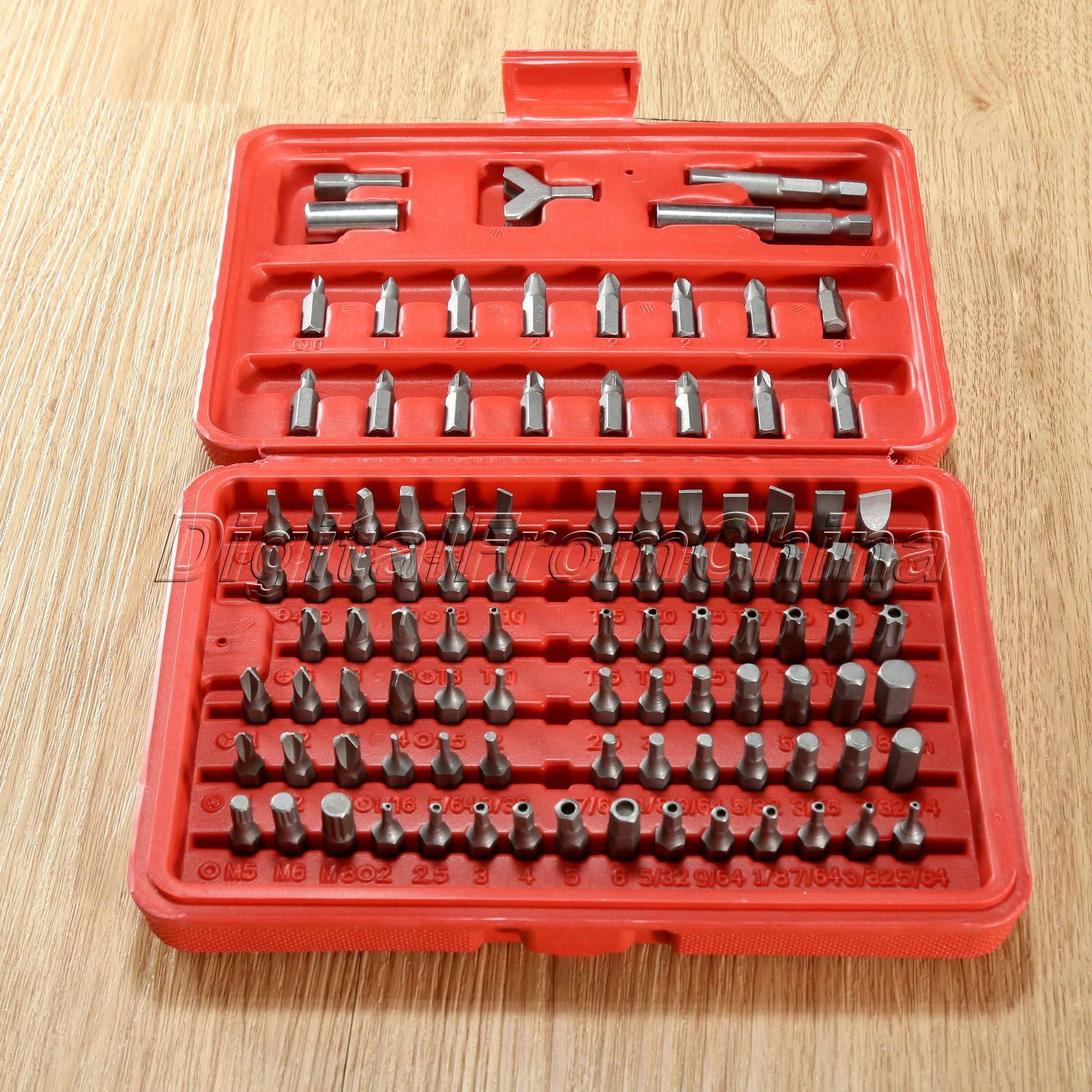100pc Security Magnetic Bit Set Screwdriver Holder Nut Impact Driver ...