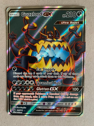Pokemon 2017 GUZZLORD GX 105/111 Crimson Invasion Ultra Beast Rare Full ...