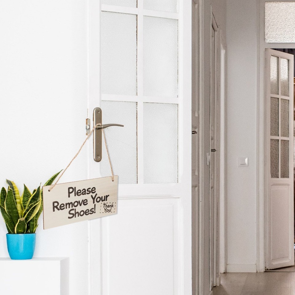 4 Pcs Wood Hanging Signs Please Remove Your Shoes Door Sign for ...