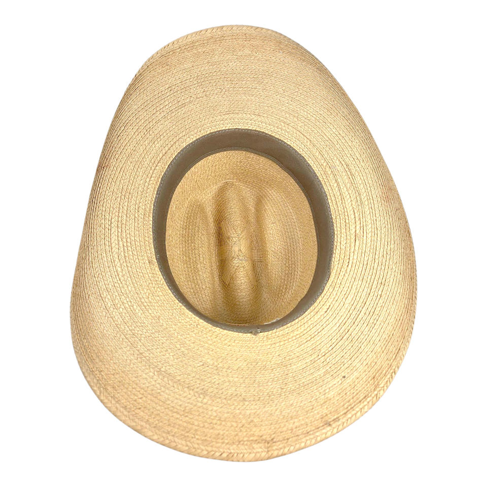 SunBody Hats Fitted Mens 7 3/8 Palm Straw Western Cowboy Wide Brim ...
