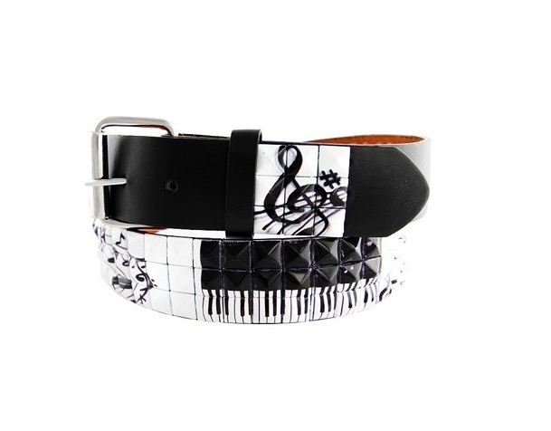 Mens Womens 3-Row Metal Pyramid Studded Leather Belt Checker Punk Rock ...