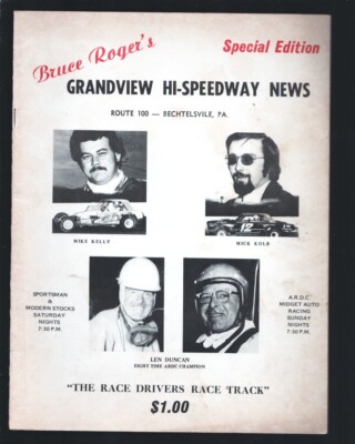 Sports Pub: Grandview Speedway Auto Race Program 1974-Len Duncan Night ...