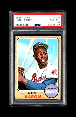 1968 Topps #110 HANK AARON Atlanta Braves PSA 8 NM-MT VERY HIGH END! | eBay