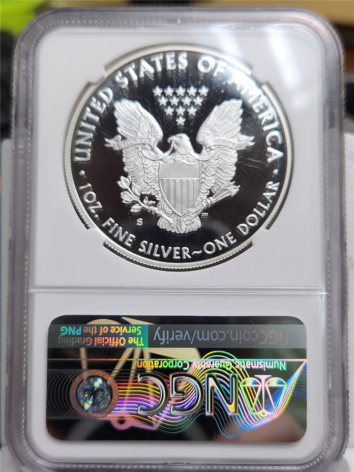 2018-S Proof Silver Eagle NGC PF70 Ultra Cameo Edmund Moy Signed Blue ...