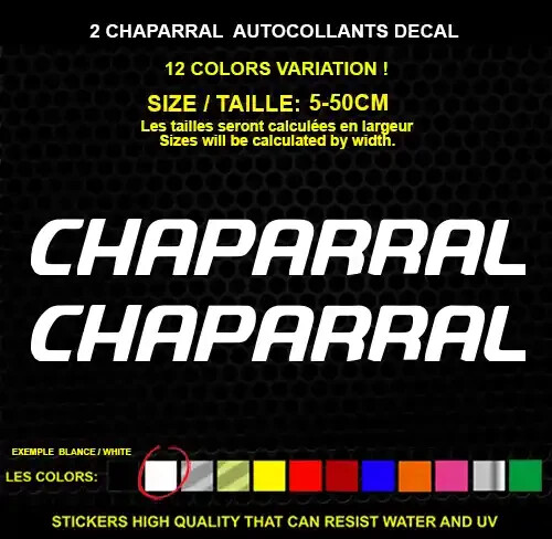2 CHAPARRAL sticker Genuine decal sticker WATERPROOF STICKERS | eBay