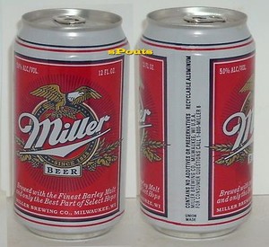 RED MILLER RETRO GOLD BALD EAGLE BEER CAN 1990's MILWAUKEE,WISCONSIN ...