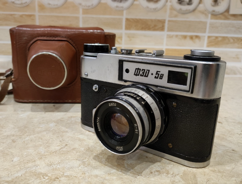 Camera FED-5B Vintage rangefinder Industar-61 lens 2.8/52 Case Soviet ...