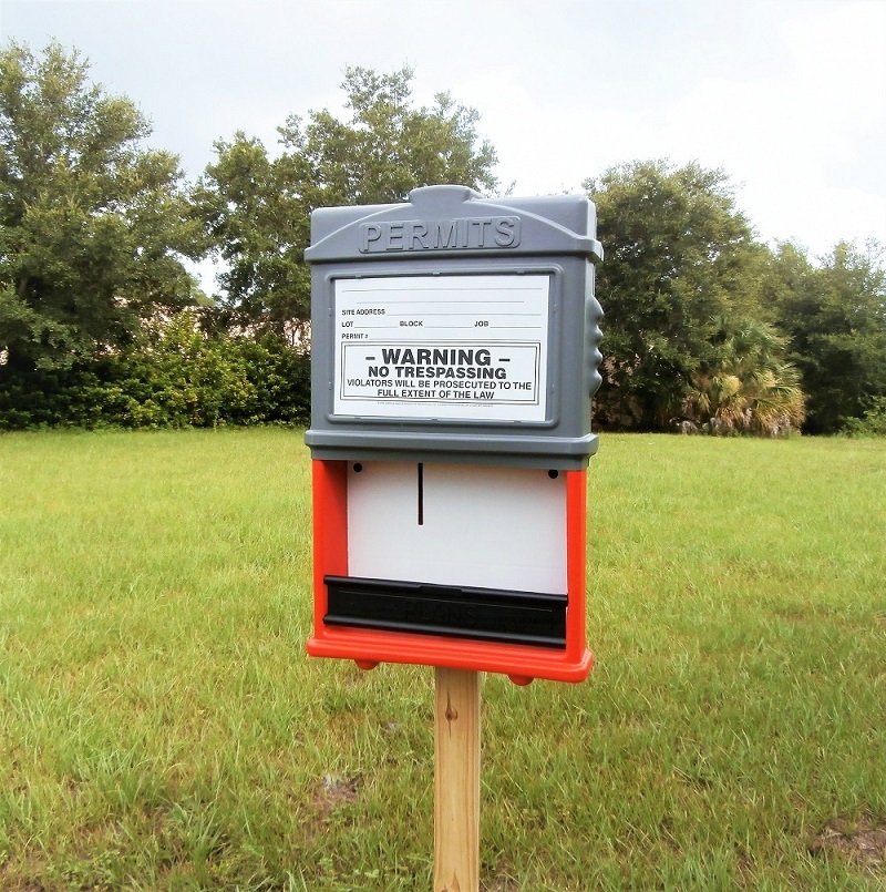 EZ Permit Box 100% Recyclable All Weather Permit Posting Box Made in ...