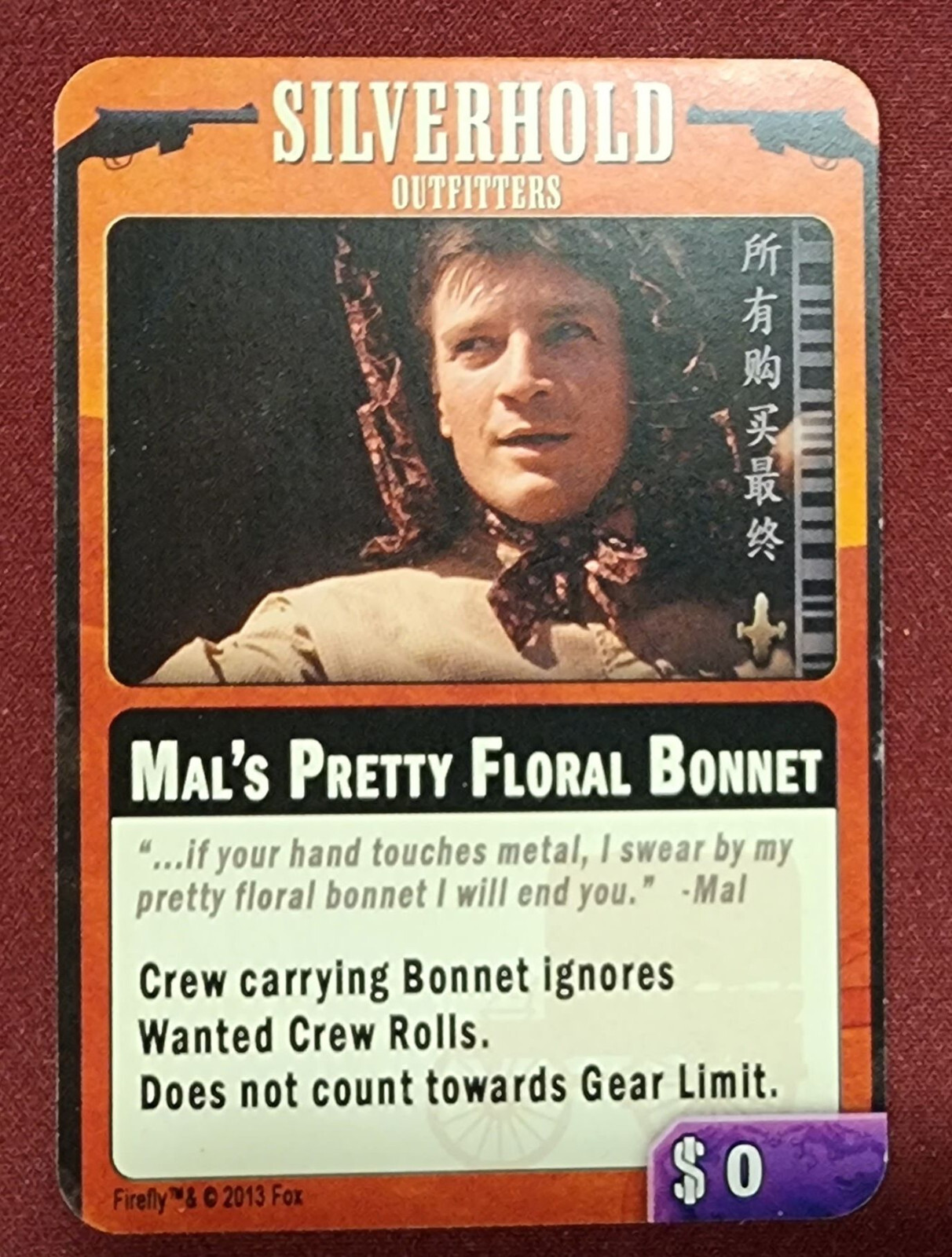 Firefly: The Game – Mal's Pretty Floral Bonnet Promo Card | eBay