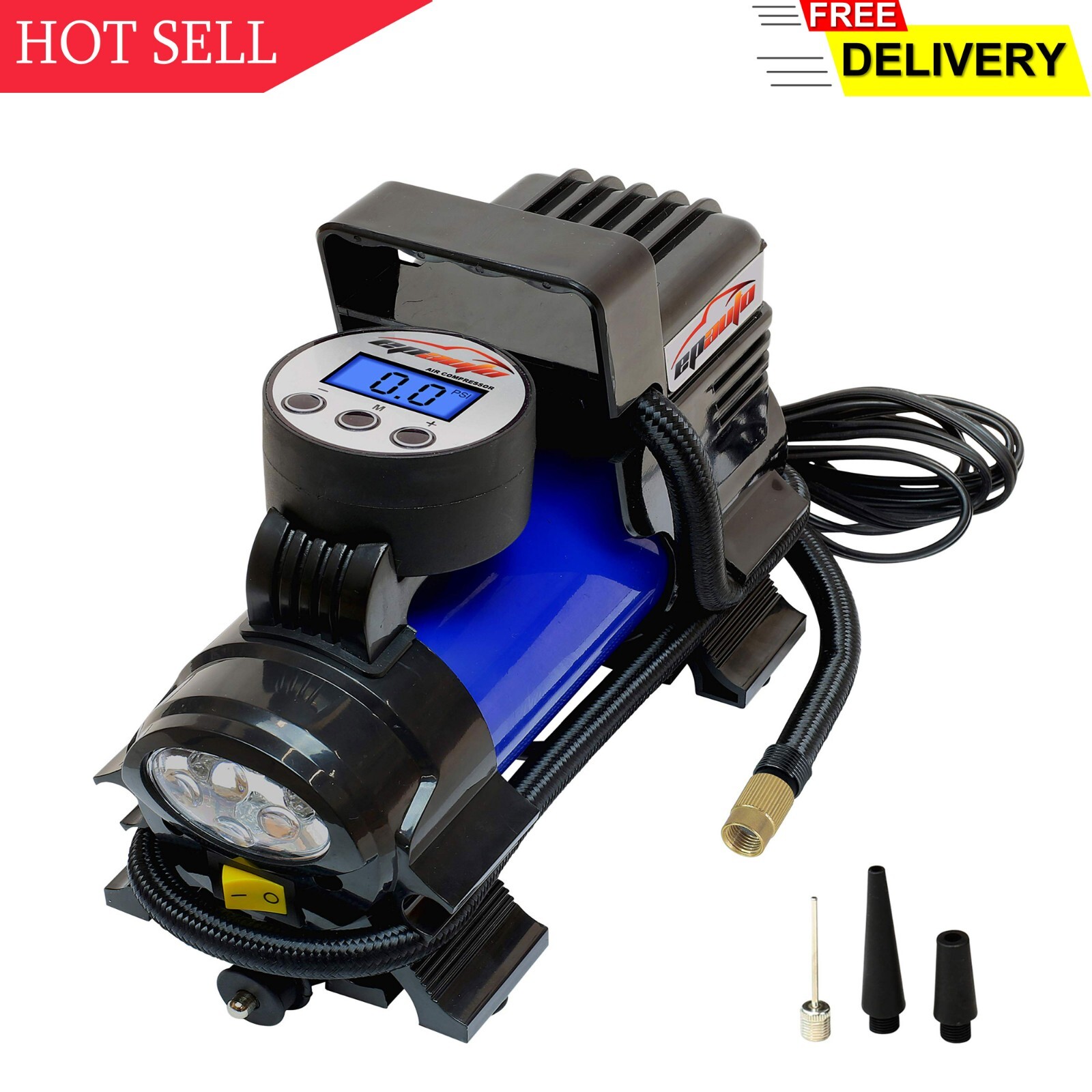 [NEW] EPAuto 12V DC Portable Air Compressor Pump, Digital Tire Inflator ...