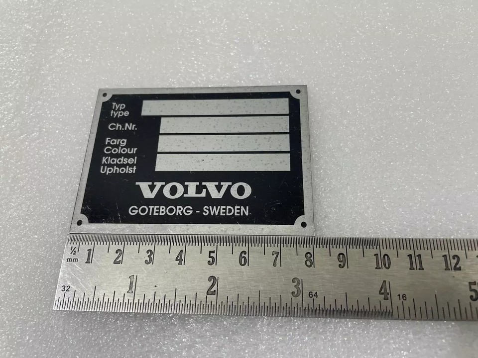 VOLVO Vintage Data Plate Aluminum Goteborg Sweden Fit For#B917 | eBay UK