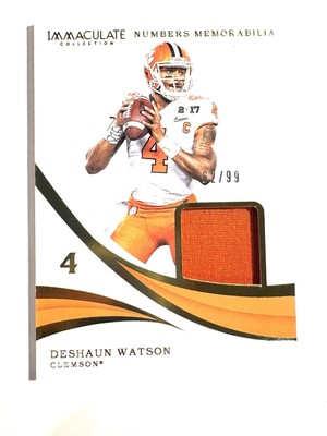 2018 Panini Immaculate Collegiate Deshaun Watson Numbers Memorabilia ...
