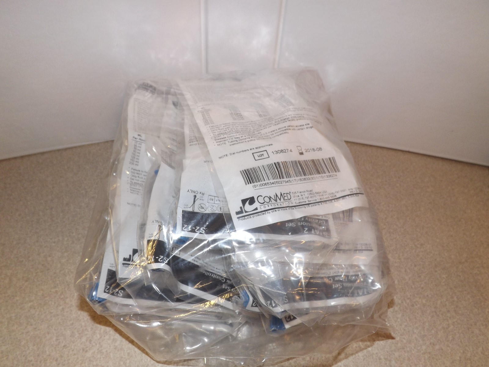 STAT 2 EXTENSION SET GRAVITY FLOW CONTROLLER CONMED CO. S2-12, BAG OF ...