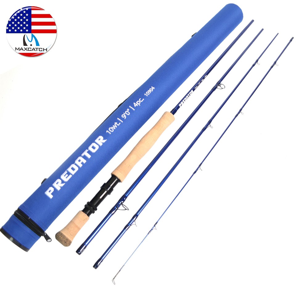 Maxcatch Saltwater Fly Fishing Rod 8/9/10//11/12wt 9ft Graphite IM10 ...