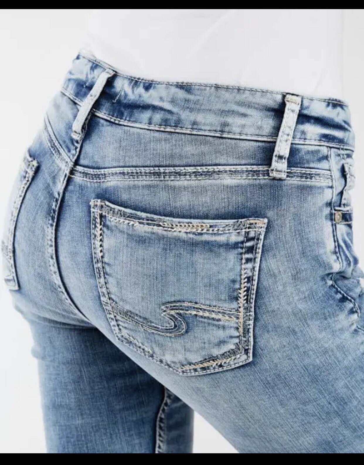 Silver Jeans Co. Women's Elyse Mid Rise Stretch Curvy Capris Indigo 29 ...