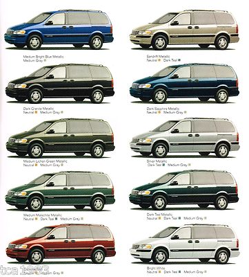 1997 Chevy VENTURE MiniVan Brochure / Catalog with Color Chart ...