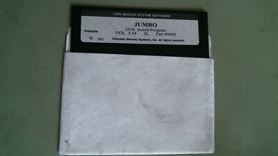 Jumbo Tape Backup DOS Install Program Ver 2.54 5L Colorado - 5.25 ...