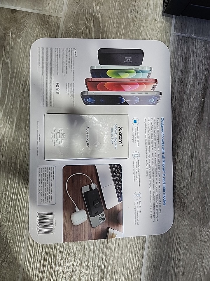 Atomi Magnetic Charging 5000mAh Battery Bank 5W Bluetooth Speaker with ...