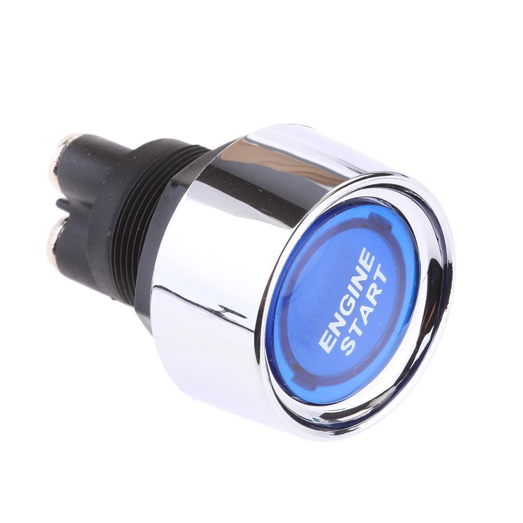 Car Engine Start Push Button Switch Blue LED Light Ignition Starter ...