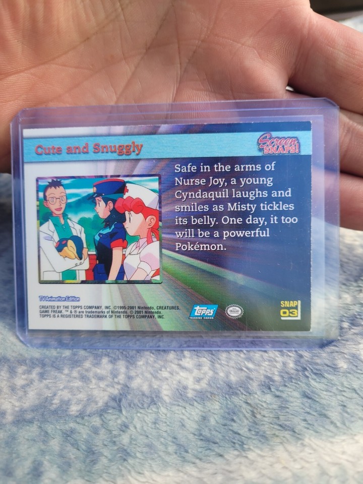 TOPPS POKEMON JOHTO CUTE AND SNUGGLY SCREEN SNAP #3 CARD WITH BLUE LOGO ...