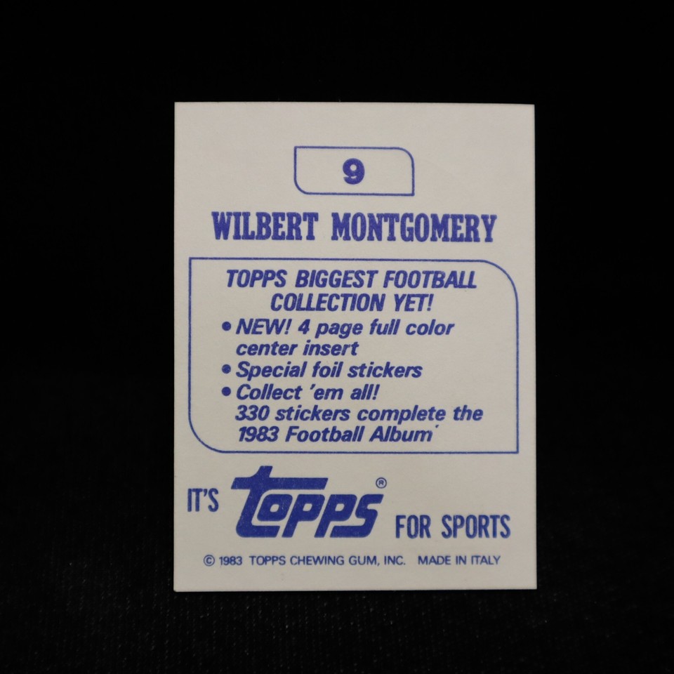 1983 Wilbert Montgomery Philadelphia Eagles Topps Sticker #9 | eBay