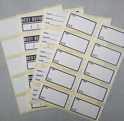 Kitchen Food Labels Best Before Use By Contents Freezer 50 x 25mm 200 ...