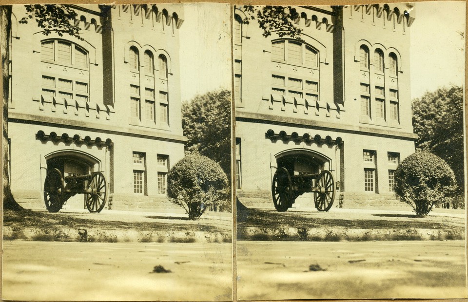 Stereoview Photo Harrisburg PA State Arsenal Civil War Cannon Amateur ...