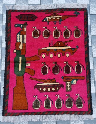 Handmade Afghan Vintage War Rug Historical Knotted War Rug Wool Area ...