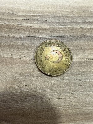 TURKEY TURKISH KM886 1948 VF-VERY FINE CIRCULATED OLD ANTIQUE 25 KURUS ...