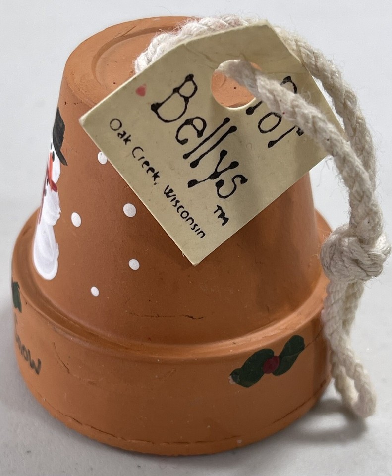 Let it Snow Christmas Planter Pot Bell Ornament Tree Display Holiday ...