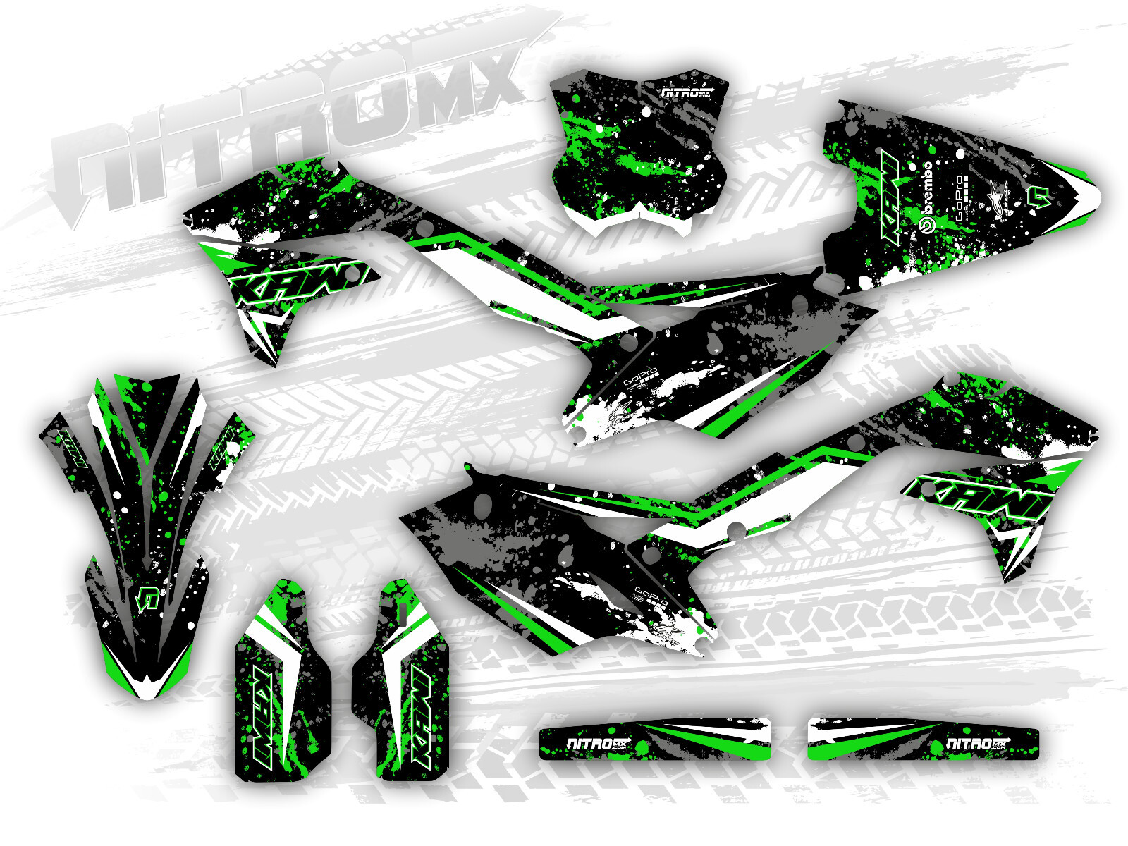 Graphics Kit fits Kawasaki KX 450F KXF 450 KX450F 2016 2017 2018 Decals ...
