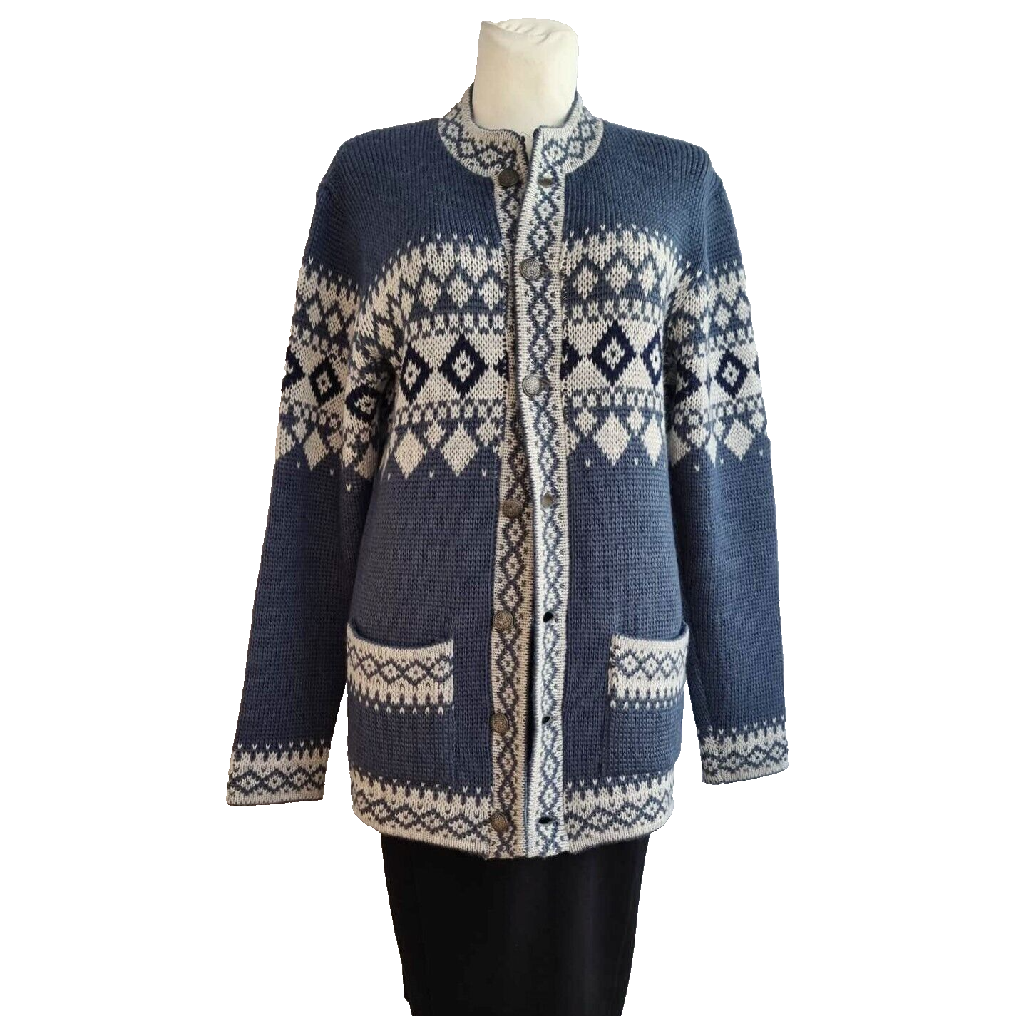 SILVONEN Kampavillaa Made in Finland Knit Sweater Cardigan size 56 ( L ...