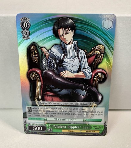 Weiss Schwarz Attack on Titan Violent Ripples Levi SR Holo Card | eBay
