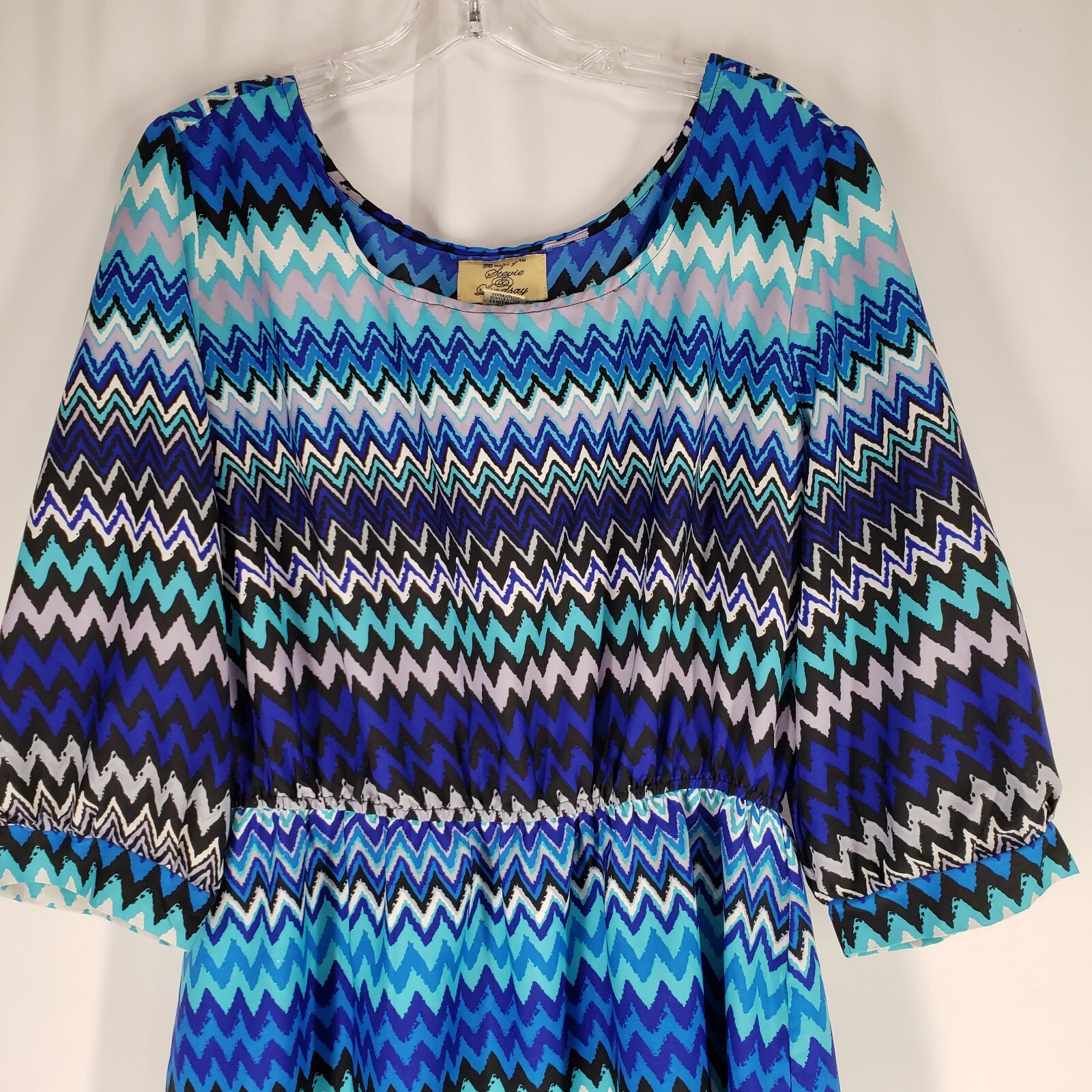 Magic of Stevie & Lindsay Blue Chevron Dress Size 1X - Gem