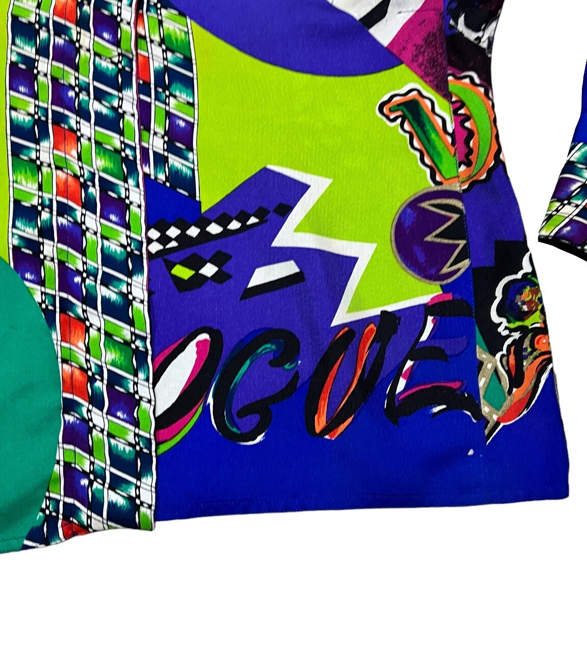 S/S 1991 Gianni Versace Vogue Pop Art Printed Silk Sh… - Gem