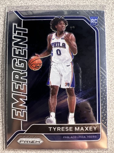 2020-21 Panini NBA Prizm Emergent Base Tyrese Maxey #24 Rookie RC 76ers ...